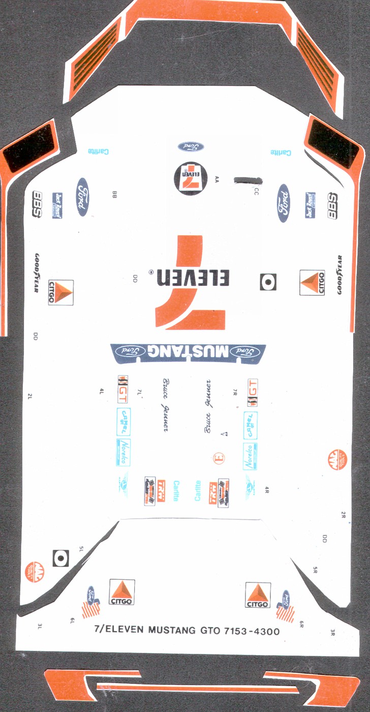 Photo: 711 Mustang decals | REVELL 7/Eleven Mustang GTO IMSA Road ...