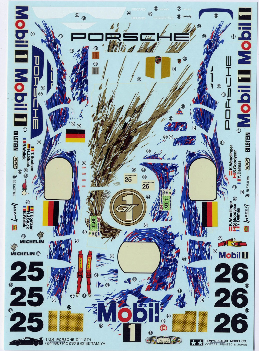Photo: Porsche 911 GT1 Decals | TAMIYA Porsche 911 GT1 album | DRASTIC ...