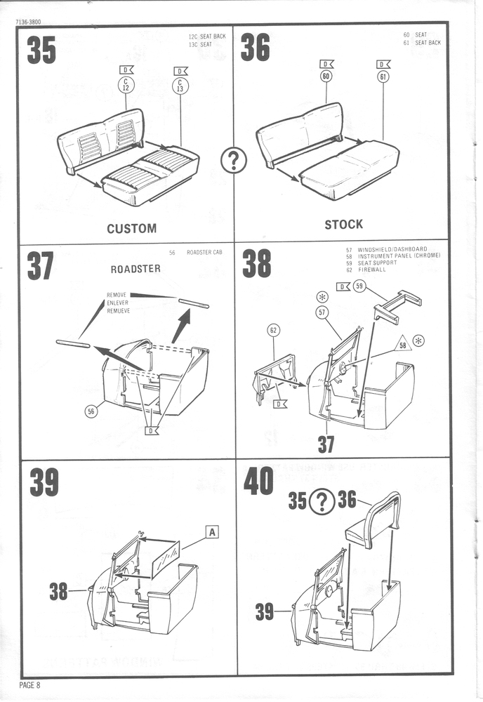 Photo: HOTROD CUSTOM MODELA PICKUP Revell Instructions pg 8 | REVELL ...