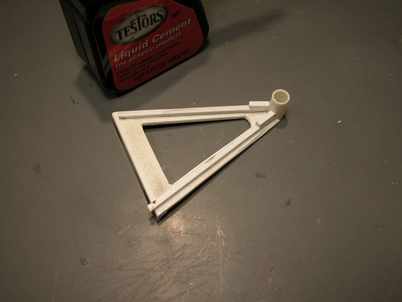 Photo: Next, make the V shaped arm that will hold the guide tube ...