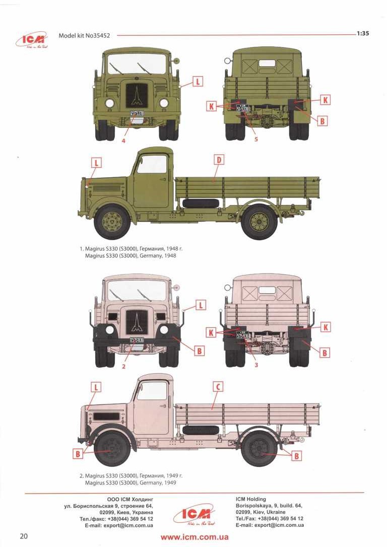 Photo: 11511-170310 | ICM 35452 Magirus S330 German Truck 1949 ...