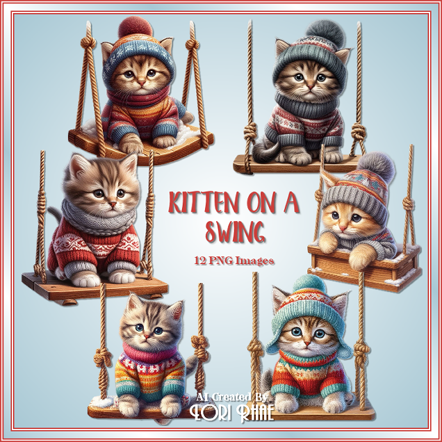 Photo: Kitten on a Swing Preview - LR - 10-25-23 | Lori Rhae AI ...