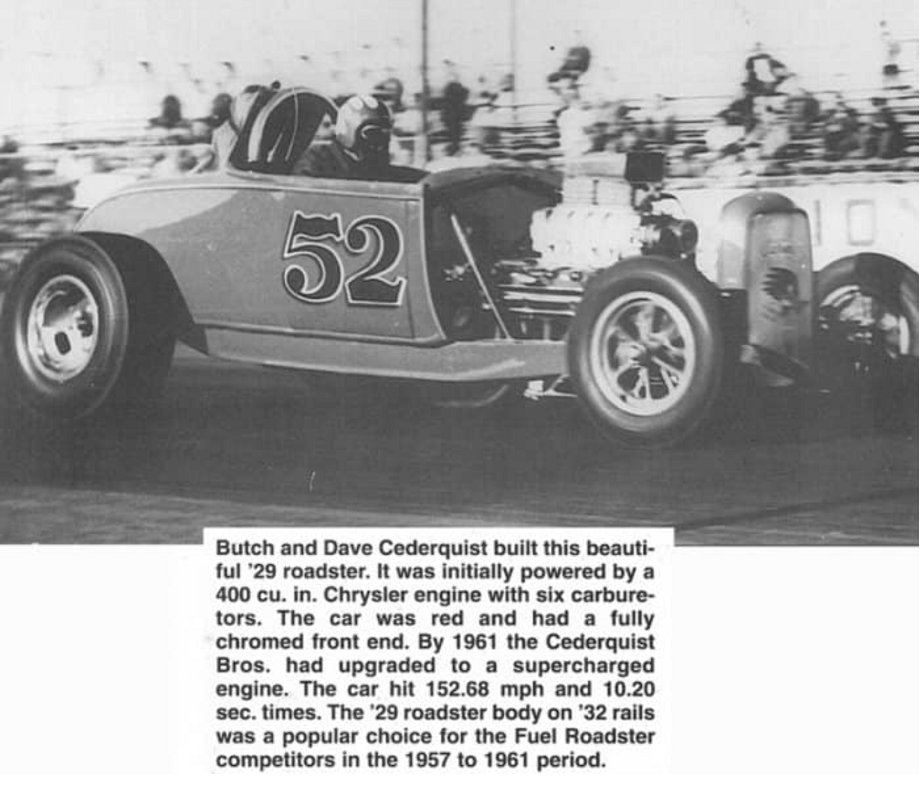 Photo: Butch & Dave Cederquist 29 roadster | MODEL A'S AT THE DRAGS ...