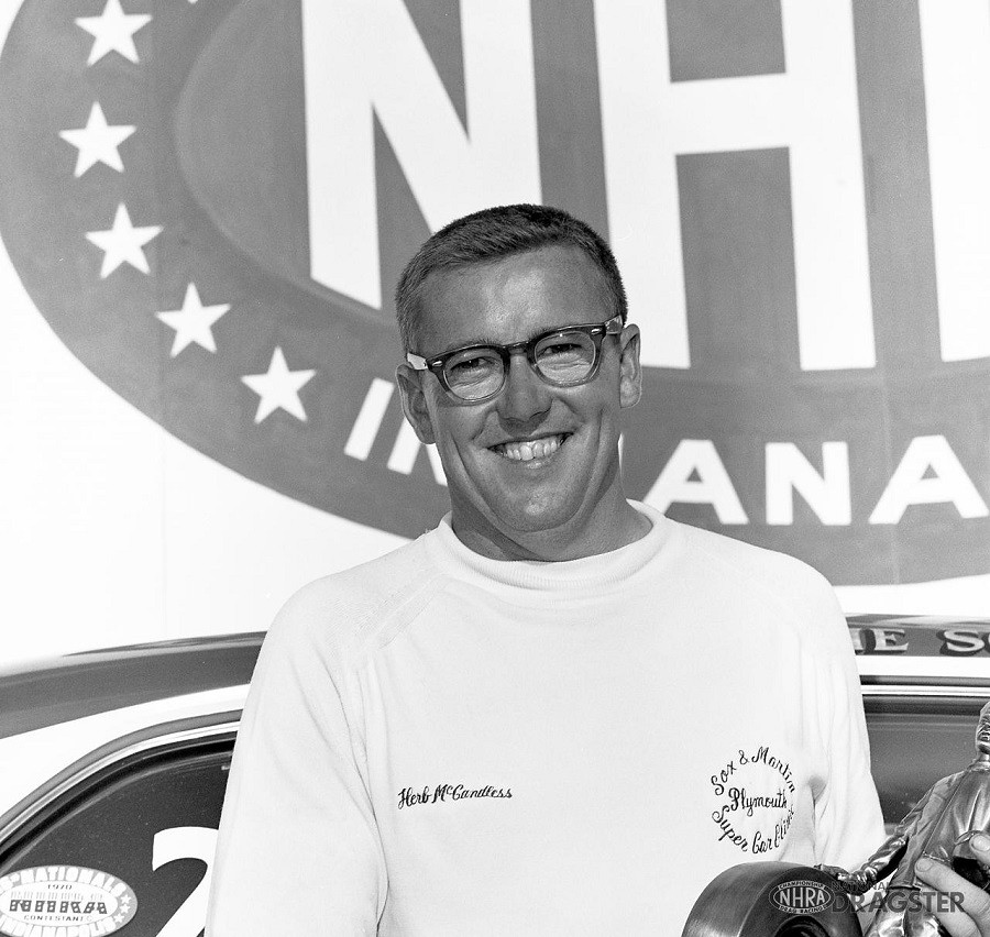 Photo: 1970 US Nationals Pro Stock winner Herb McCandless in the winner ...